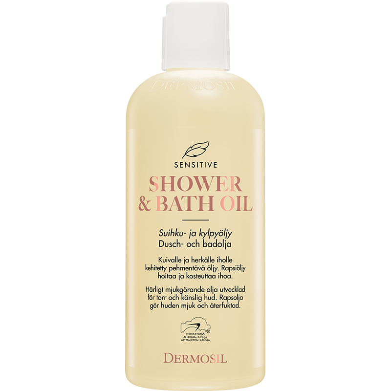 Dermosil Sensitive Suihku- ja kylpyöljy | Hinta 8.50